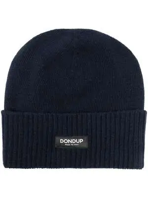 DONDUP Logo Patch Beanie - Blue