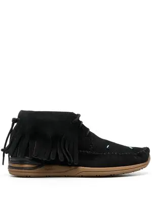 Visvim Fbt Fringe-trim Ankle Boots - Black
