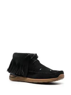 Visvim Fbt Fringe-trim Ankle Boots - Black
