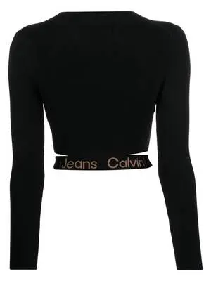 Calvin Klein Cropped Logo-band Knitted Top