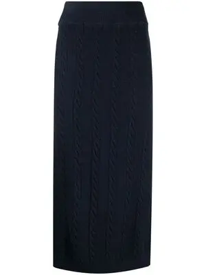 Woolrich Cable Virgin-wool Skirt - Blue