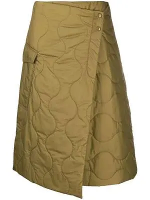 Woolrich Quilted Wrap Skirt - Green