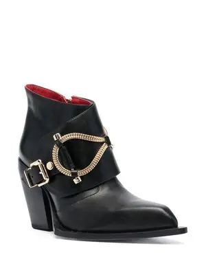 HARDOT Chain-link Trim Biker Boots