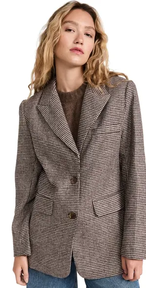 Astr The Label Pauline Houndstooth Blazer