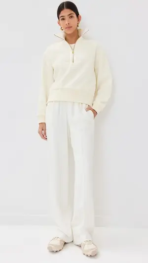 Varley Roselle Fleece Half Zip Pullover - Egret