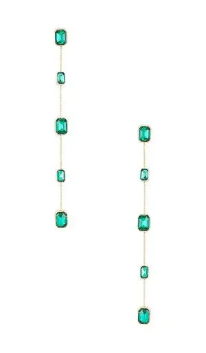 Ettika Drop Earrings - Green Gems