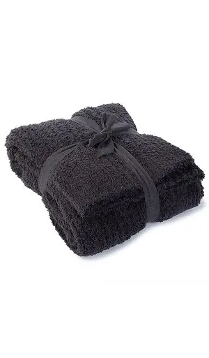 Barefoot Dreams Cozychic Ribbed Throw In Charcoal - Carbon