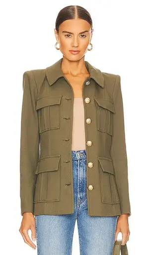 Veronica Beard Lambert Dickey Coat In Olive