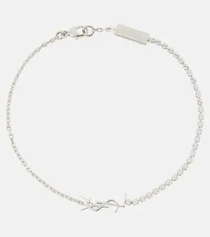 Saint Laurent Opyum Crystal-embellished Bracelet - Silver