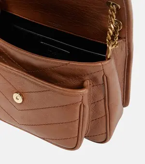 Saint Laurent Niki Baby Leather Shoulder Bag - Brown