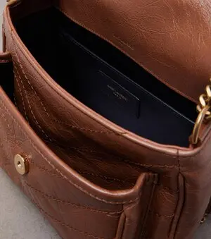 Saint Laurent Niki Baby Leather Shoulder Bag - Brown