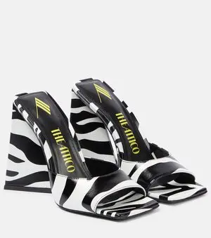 Attico Devon Zebra-printed Leather Mules