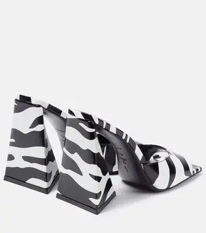 Attico Devon Zebra-printed Leather Mules