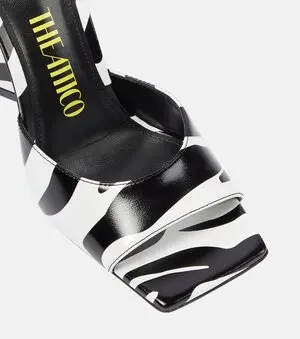 Attico Devon Zebra-printed Leather Mules