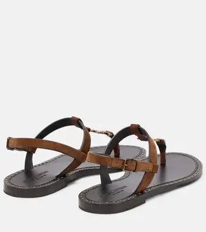 Saint Laurent Cassandra Suede Thong Sandals