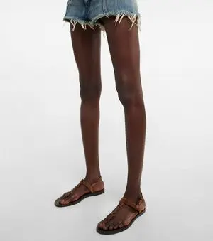 Saint Laurent Cassandra Suede Thong Sandals