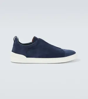 Zegna Triple Stitch Suede Sneakers - Blue