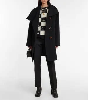 Acne Studios Funnel-Neck Wool-Blend Coat - Black | Editorialist