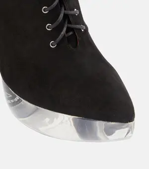 Alaïa Suede Lace-up Platform Boots