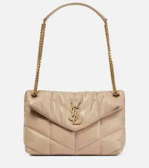 Saint Laurent Puffer Gold Tone Shoulder Bags