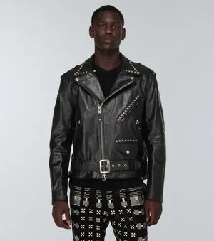 Sacai X Schott Studded Leather Jacket In Black - 40% Off