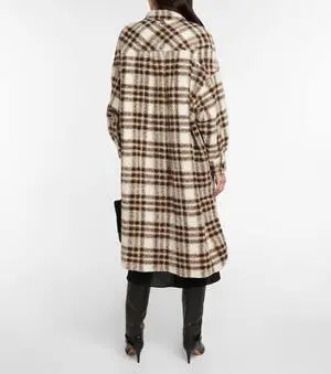 MARANT ETOILE Fontizi Checked Wool-blend Coat - Neutrals