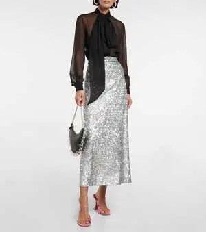 Amina Muaddi Paloma Embellished Mules - Pink