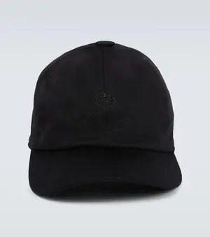 Loro Piana Cashmere Baseball Cap - Black