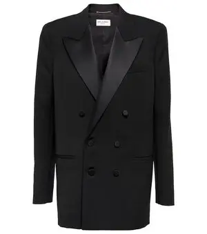 Saint Laurent Double-breasted Wool Tuxedo Jacket