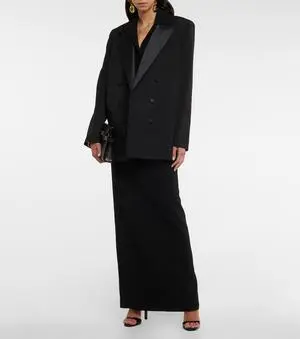 Saint Laurent Double-breasted Wool Tuxedo Jacket