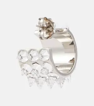 Amina Muaddi Karma Crystal-embellished Earrings - Silver