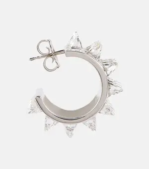 Amina Muaddi Karma Crystal-embellished Earrings - Silver