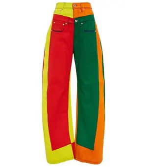 Loewe Colorblock Patchwork Wide-leg Jeans