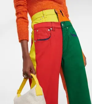 Loewe Colorblock Patchwork Wide-leg Jeans