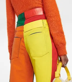 Loewe Colorblock Patchwork Wide-leg Jeans