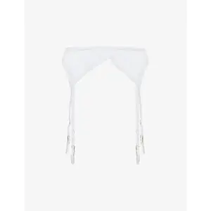 Bluebella Marseille Semi-sheer Stretch-mesh Suspender - White