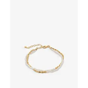 Monica Vinader Mini Nugget Pearl Bracelet - Gold