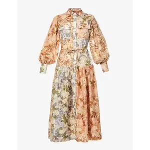 ALEMAIS Phillipa Floral-print Ramie Maxi Dress