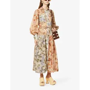 ALEMAIS Phillipa Floral-print Ramie Maxi Dress