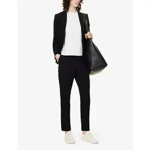 Theory Relaxed-fit Straight-leg High-rise Trousers - Black