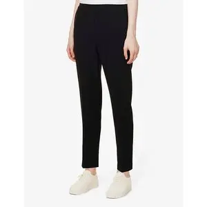 Theory Relaxed-fit Straight-leg High-rise Trousers - Black