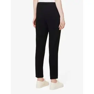 Theory Relaxed-fit Straight-leg High-rise Trousers - Black
