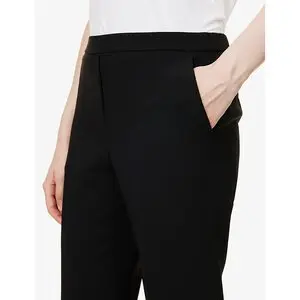 Theory Relaxed-fit Straight-leg High-rise Trousers - Black