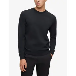 BOSS Leisure Virgin Wool Sweatshirt - Black