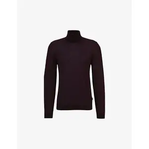 BOSS Funnel-neck Wool-knit Jumper