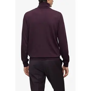 BOSS Funnel-neck Wool-knit Jumper