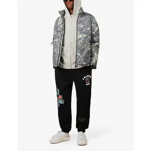 A BATHING APE Logo-embroidered Cotton-blend Jogging Bottoms