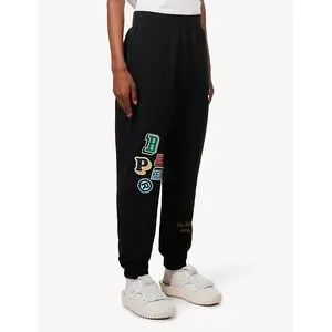 A BATHING APE Logo-embroidered Cotton-blend Jogging Bottoms