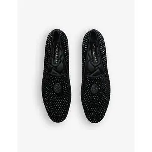 Kurt Geiger Ace Studded Suede Loafers - Black