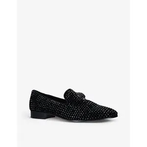 Kurt Geiger Ace Studded Suede Loafers - Black